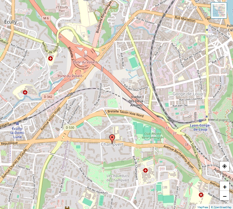 Carte Champvert – Plan de Lyon