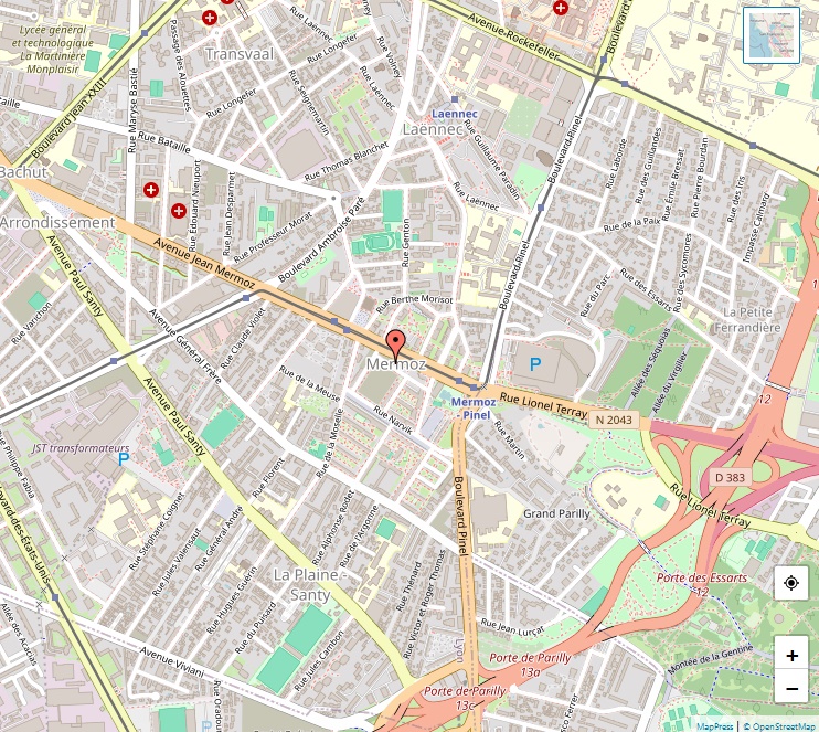 Carte de Mermoz – Plan de Lyon