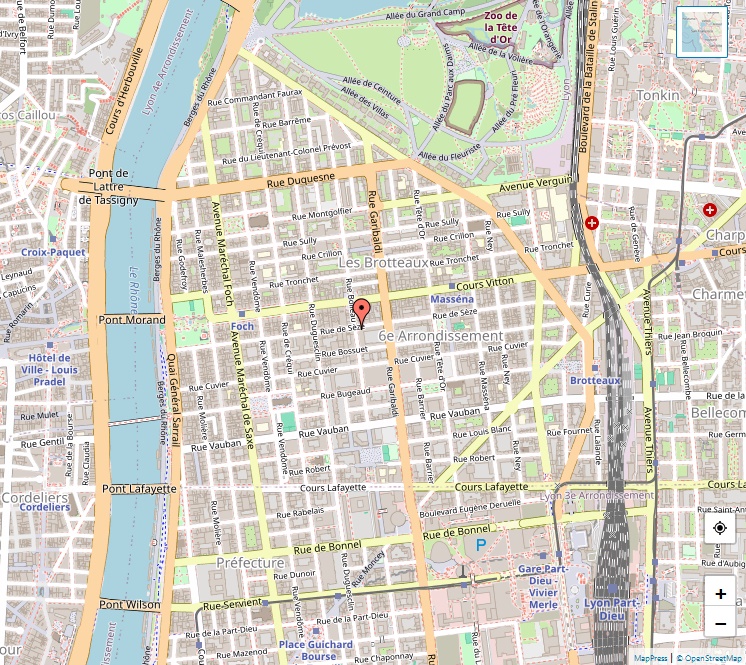 Carte du 6e arrondissement de Lyon – Plan de Lyon