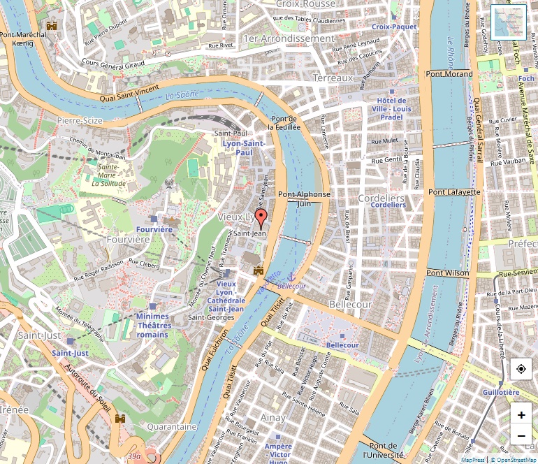 Carte Palais de justice historique de Lyon – Plan de Lyon