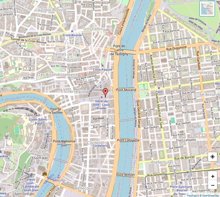 Carte opéra de Lyon – Plan de Lyon